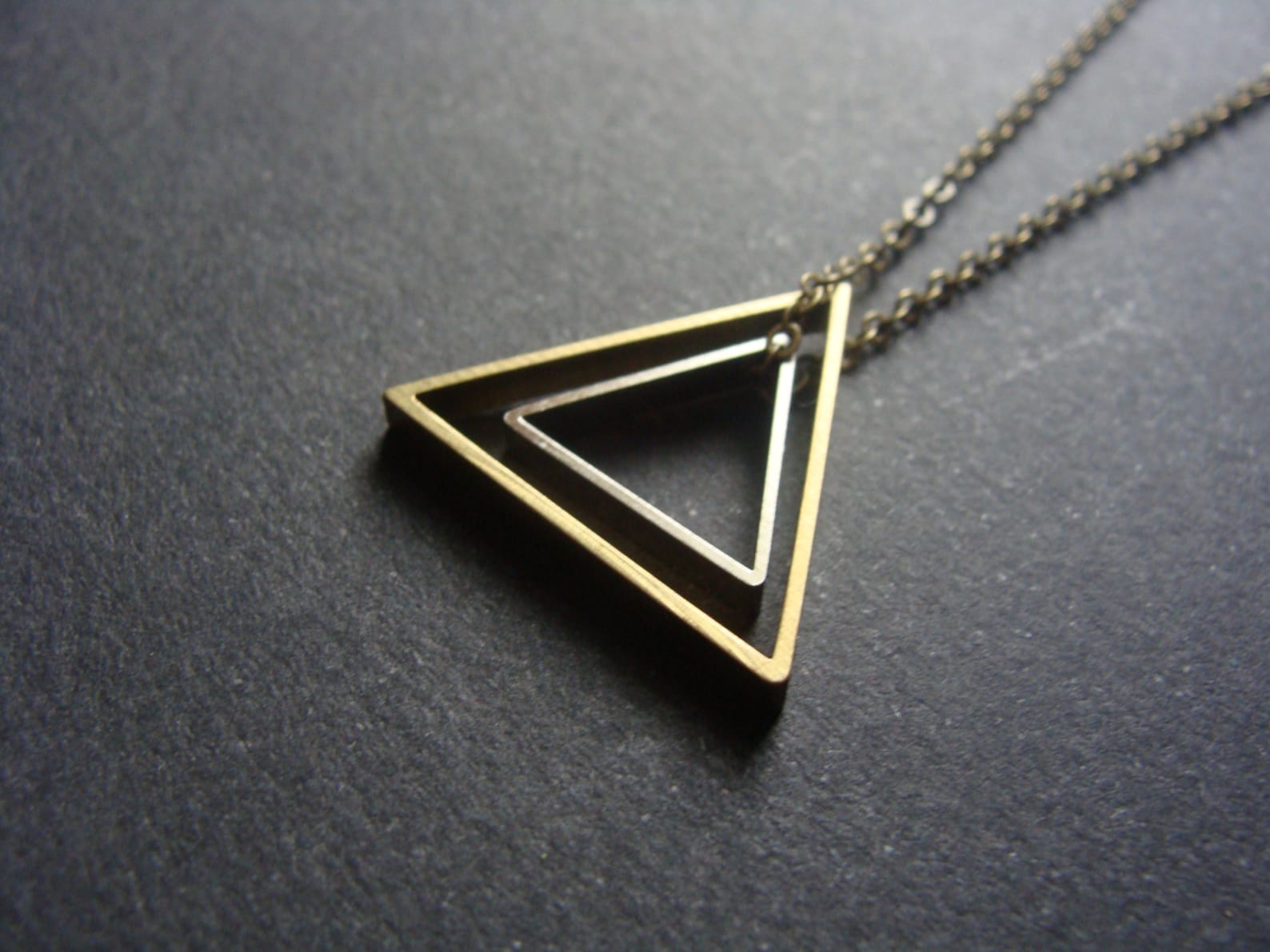 Air Element Double Triangle Necklace / Alchemy Double Triangle - Etsy