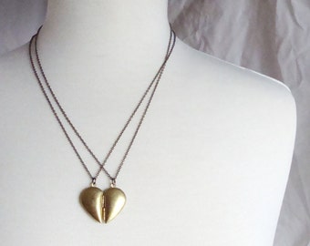 Best Friends Necklace My Other Half Heart Locket Necklace Set - Etsy
