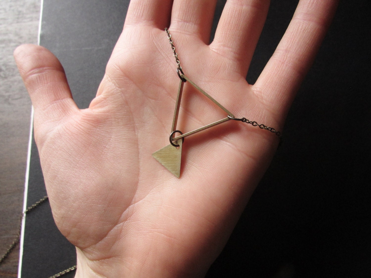 Triangle Necklace Triangles Necklace Faking It Necklace | Etsy