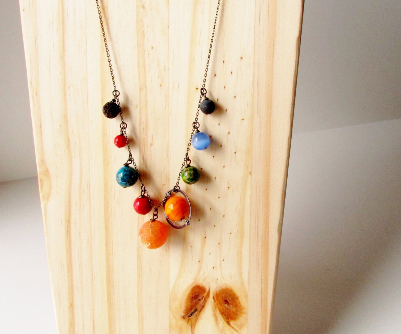 Collar de planetas / collar del sistema solar / collar - Etsy España
