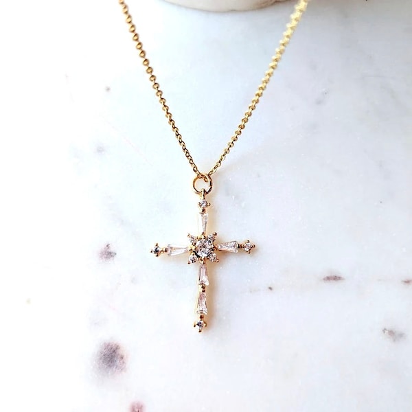 Vintage Cross Necklace - Etsy