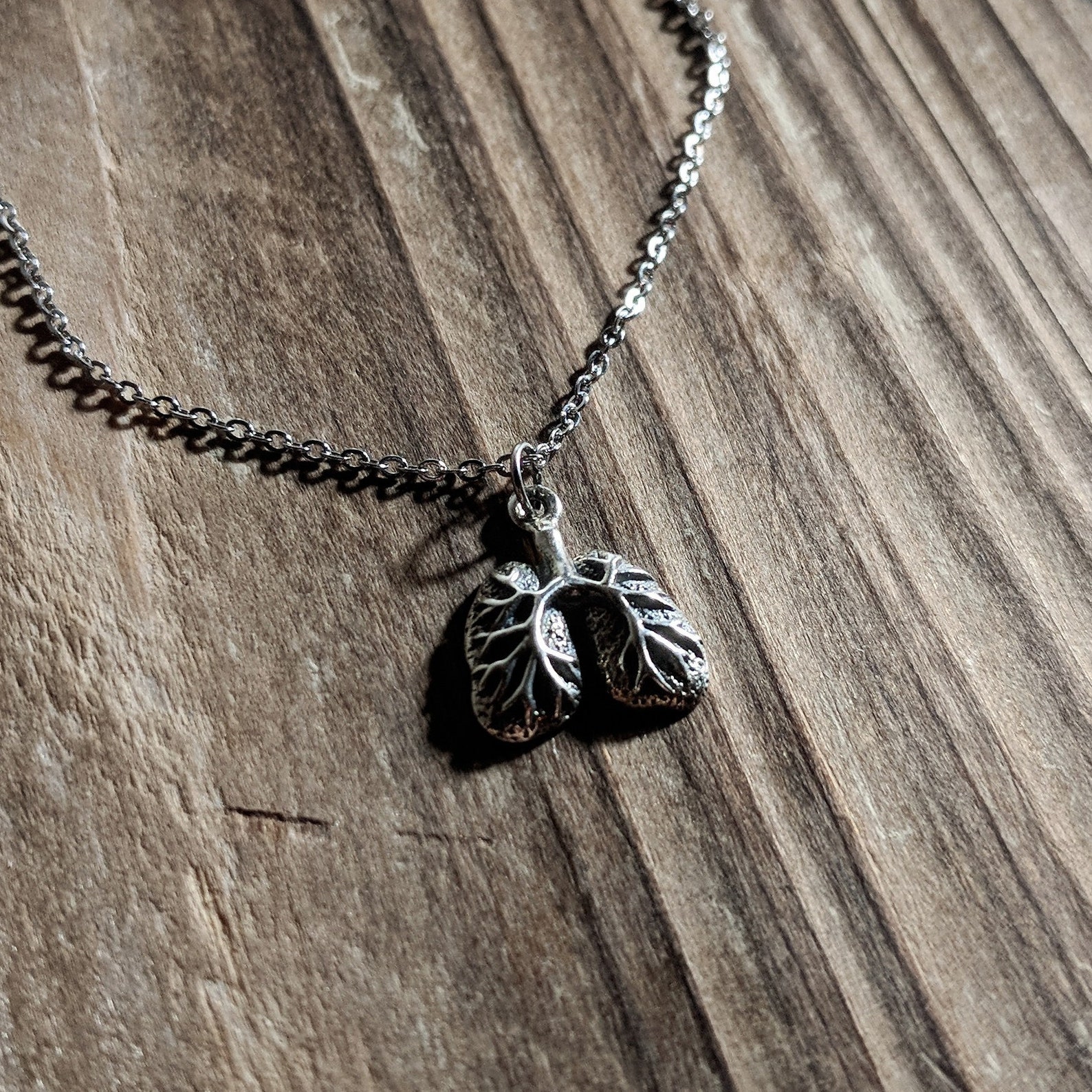 Sterling Silver Anatomical Lungs Necklace / Lungs Jewelry / | Etsy