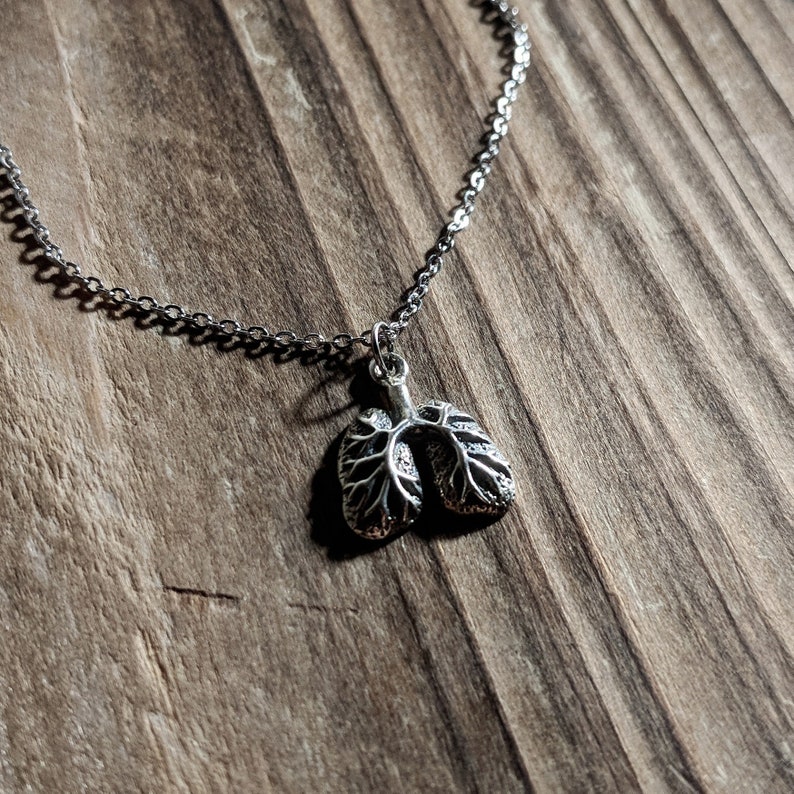 Sterling Silver Anatomical Lungs Necklace / Lungs Jewelry / | Etsy