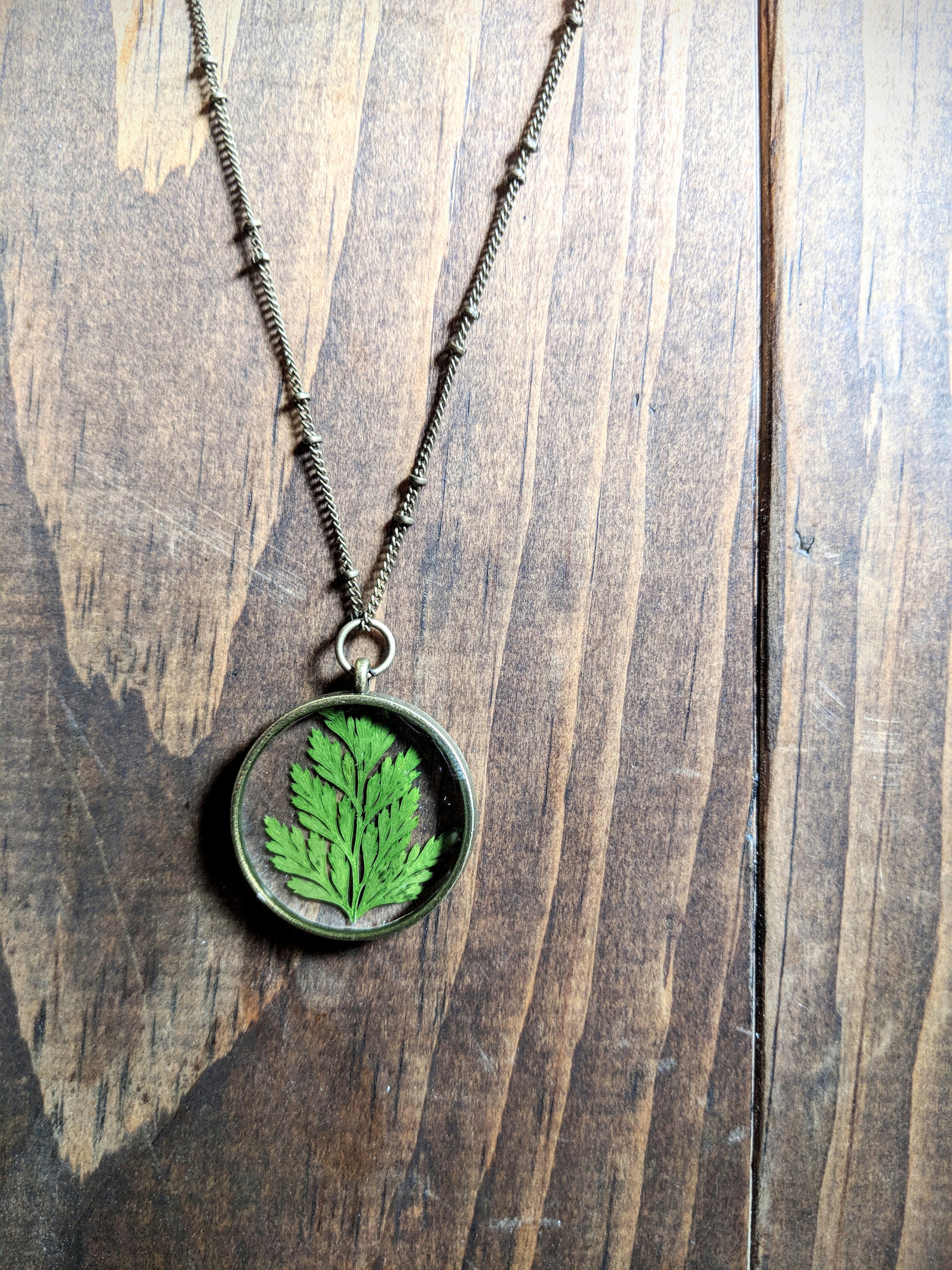 Real Plant Necklace Pressed Greenery Flower Necklace | Etsy
