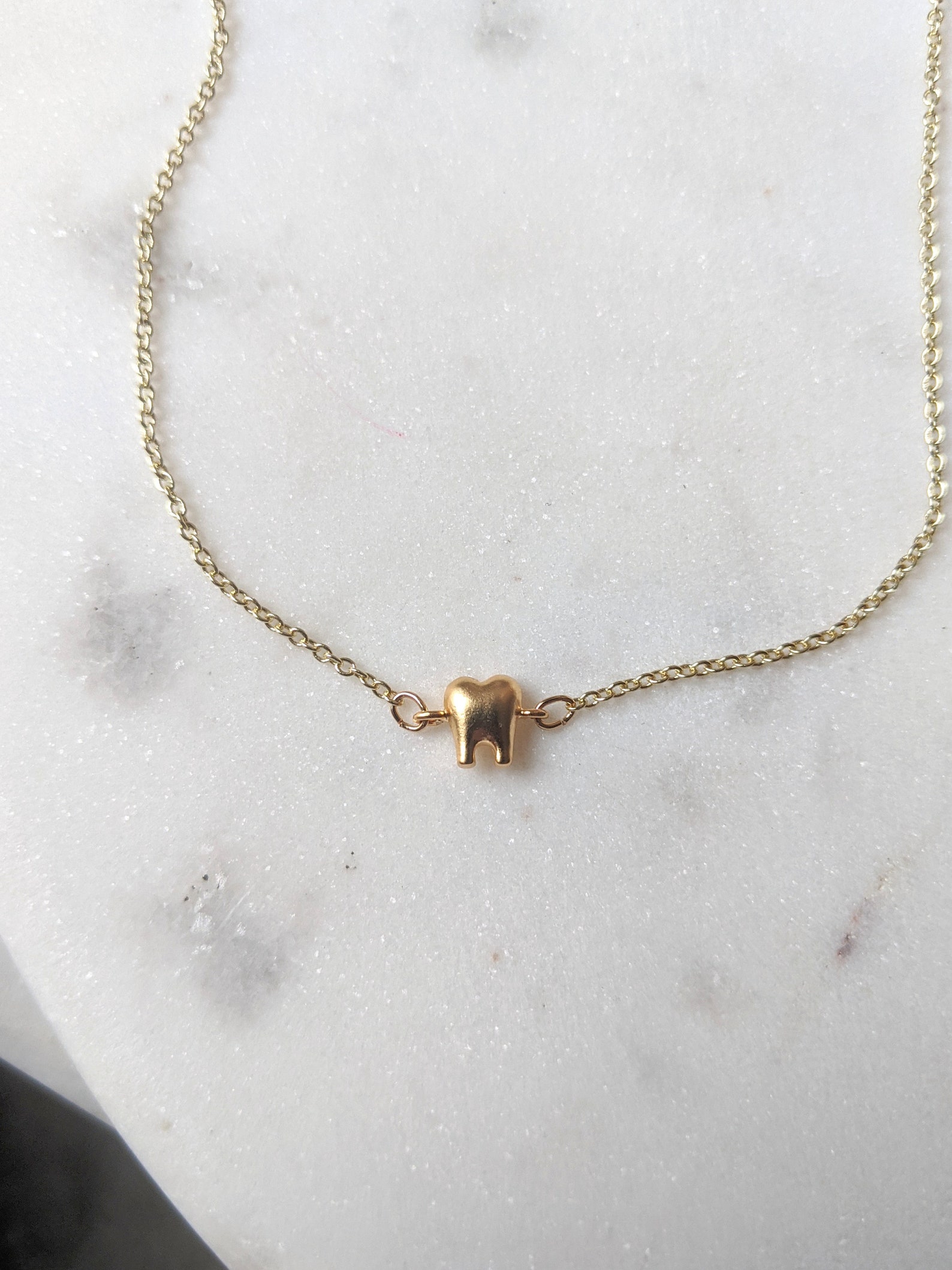 Gold Tooth Necklace / Dainty Tooth Necklace / Dental Hygienist | Etsy
