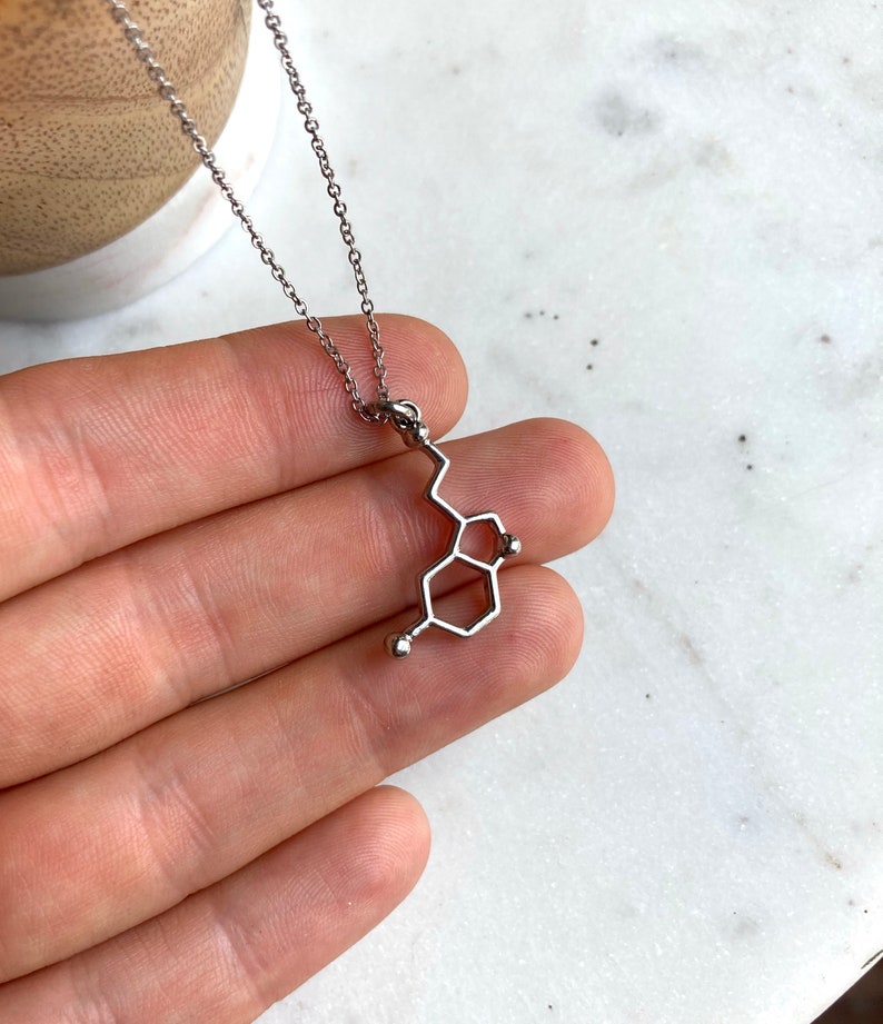 Serotonin Happy Molecule Necklace / Happy Hormone / Biology / - Etsy