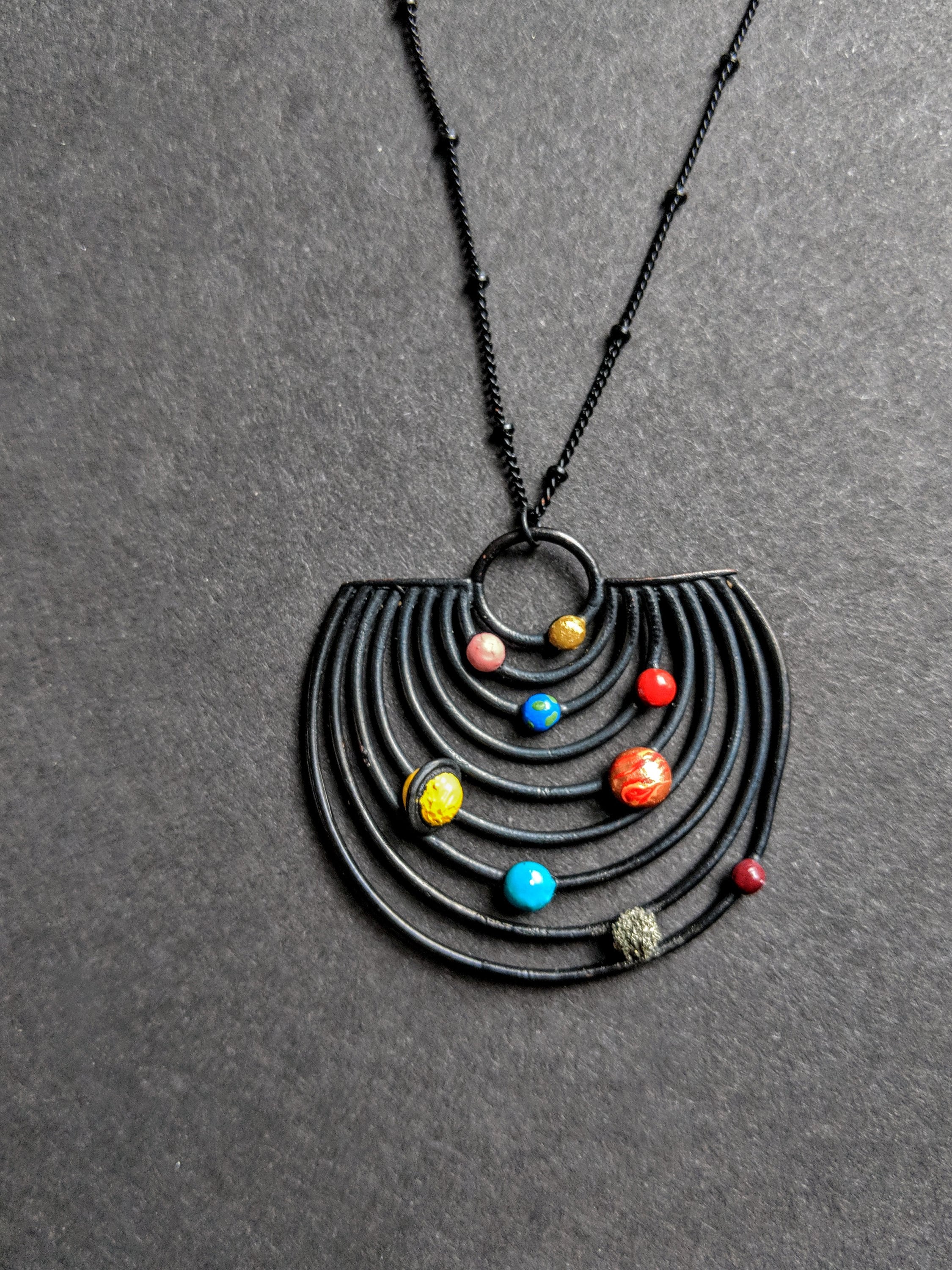 Solar System Orbit Necklace / Planets Jewelry / Galaxy Necklace / Outer ...