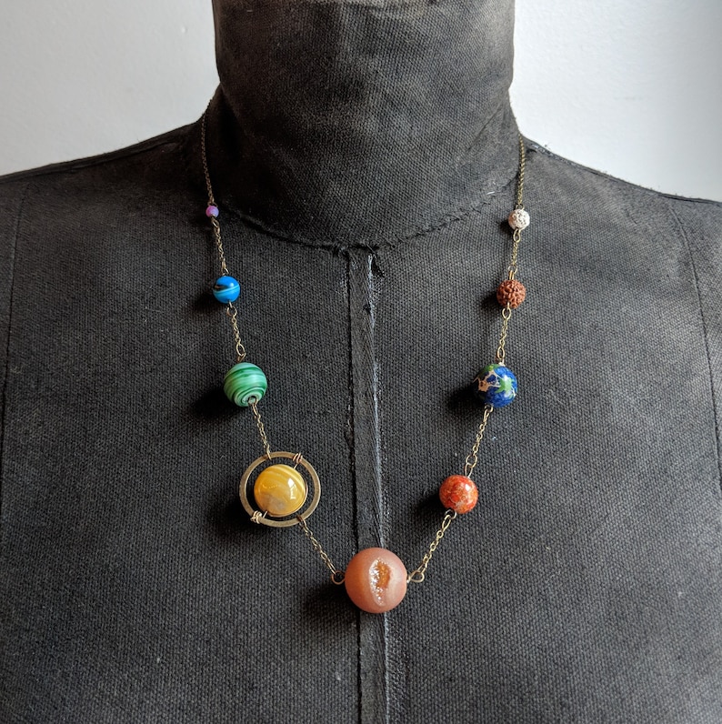 Planet Necklace Planets Jewelry Galaxy Necklace Galaxy - Etsy