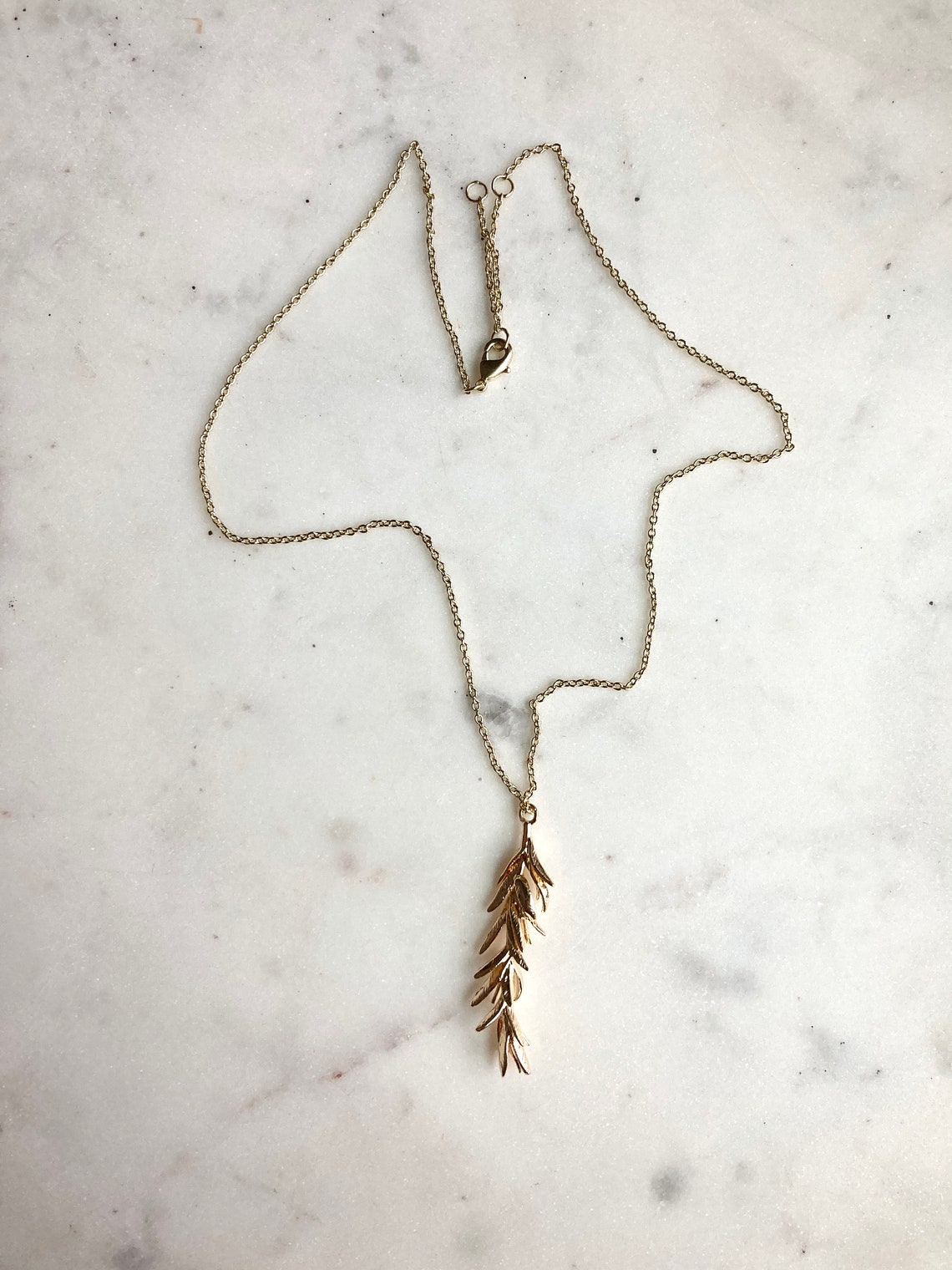 Gold Rosemary Necklace / Herb Necklace / Rosemary Herb / Gold | Etsy