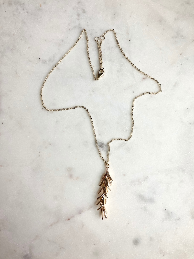 Gold Rosemary Necklace / Herb Necklace / Rosemary Herb / Gold | Etsy