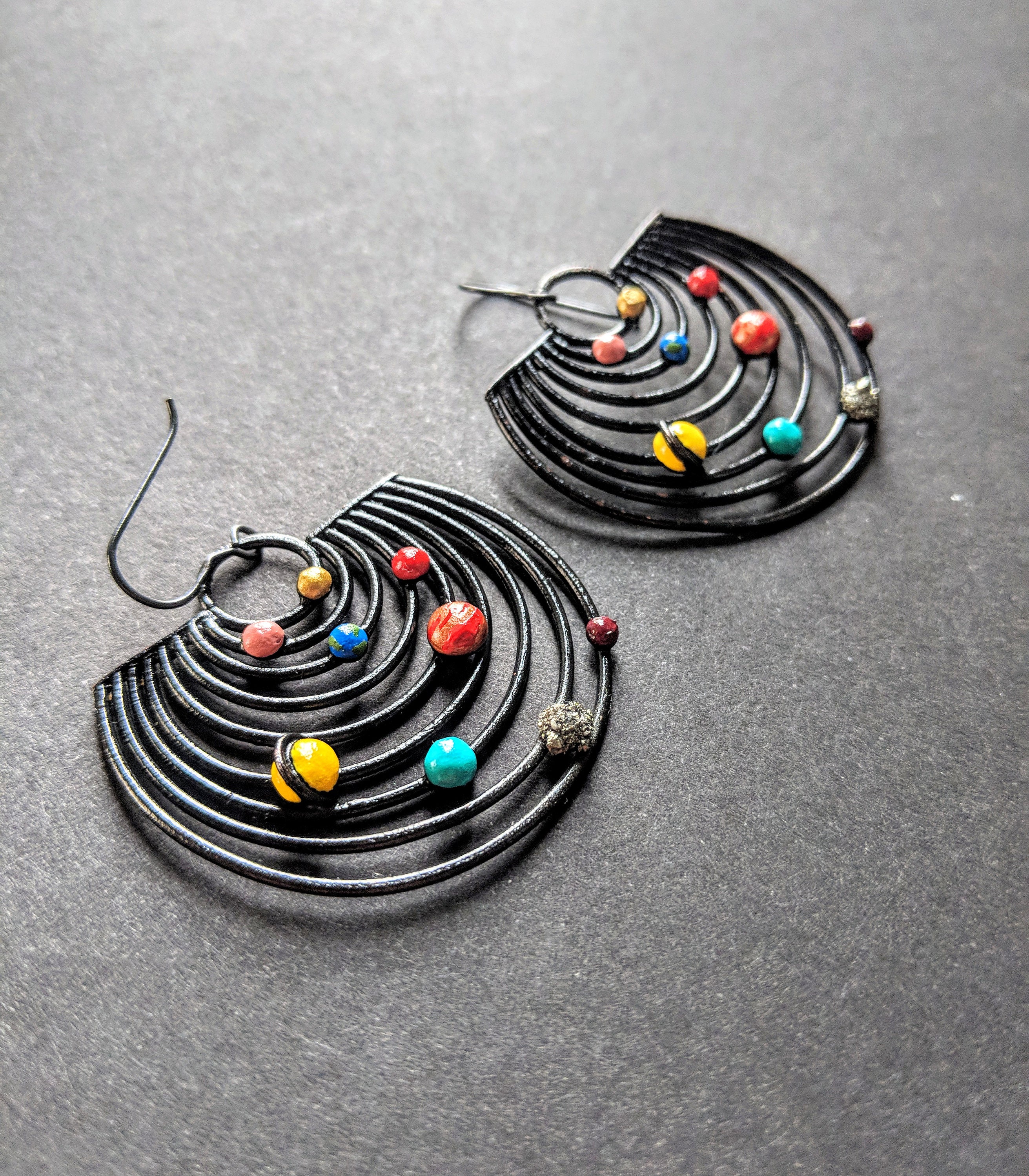 Solar System Orbit Earrings / Planets Jewelry /galaxy Earrings / Outer ...