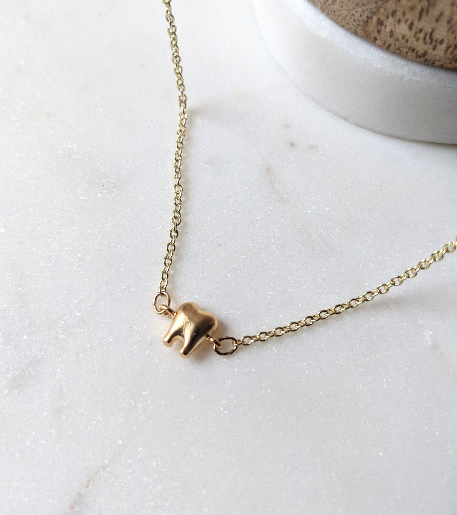 Gold Tooth Necklace / Dainty Tooth Necklace / Dental Hygienist | Etsy