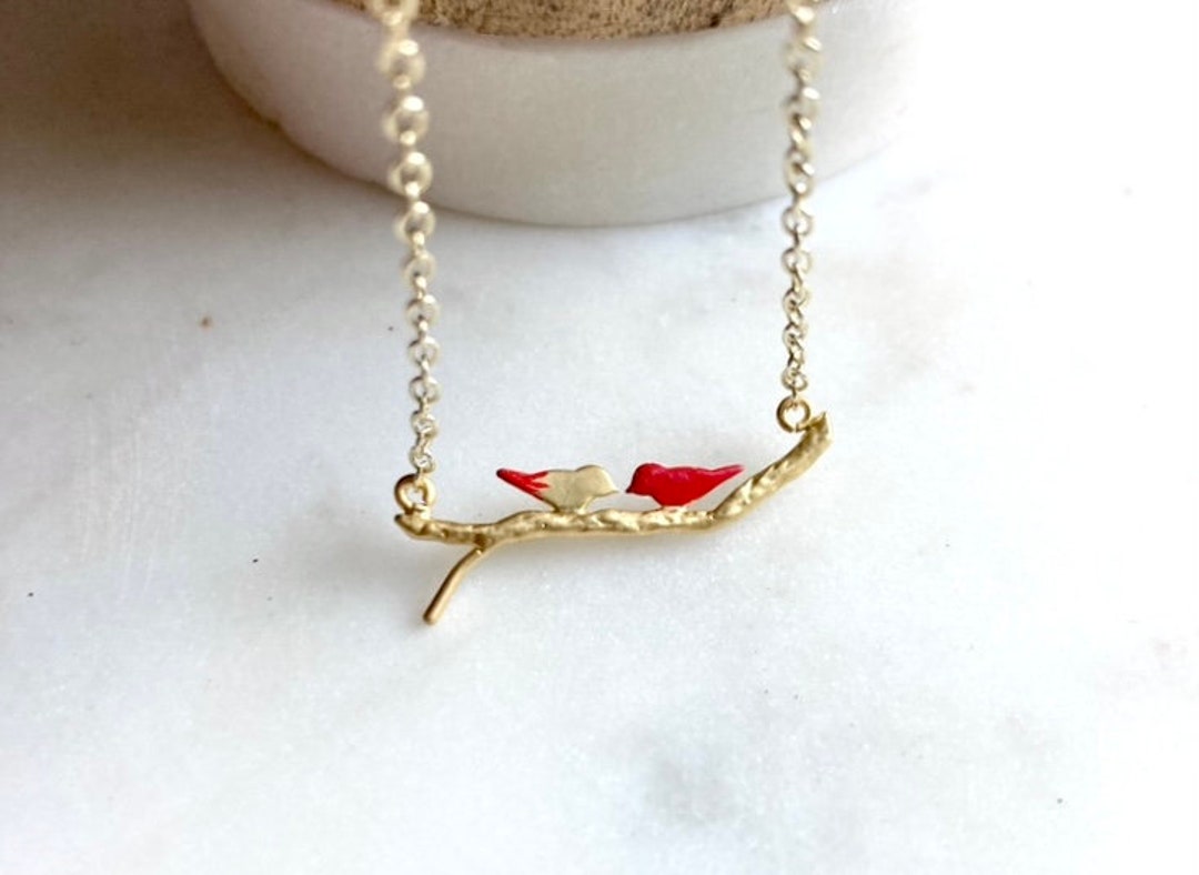 Cardinal Grandparents Necklace Male and Female Cardinal Necklace / Red ...