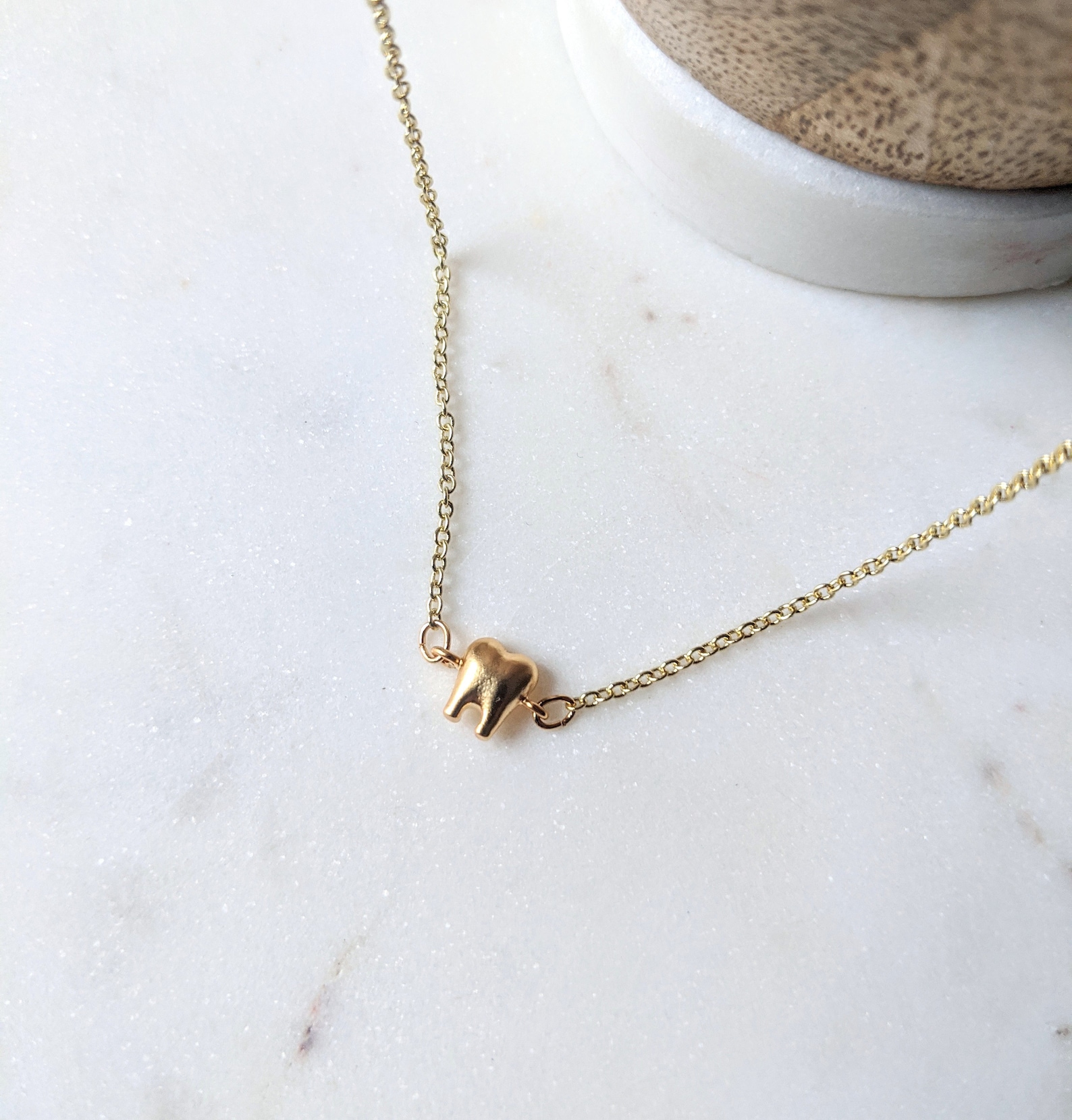 Gold Tooth Necklace / Dainty Tooth Necklace / Dental Hygienist Gift ...