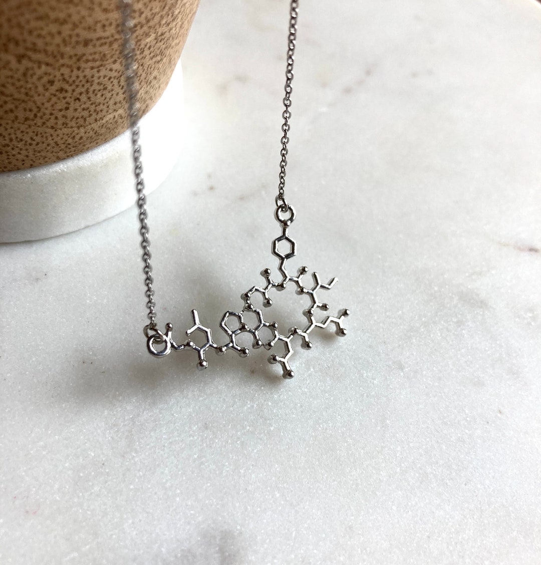 Oxytocin Cuddle Molecule Necklace / Push Present / Biology / Science ...