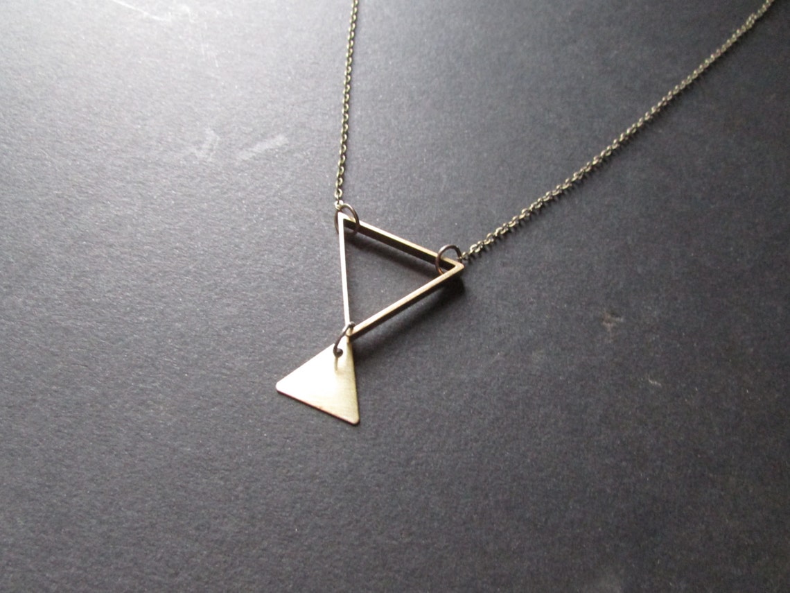 Triangle Necklace Triangles Necklace Faking It Necklace | Etsy