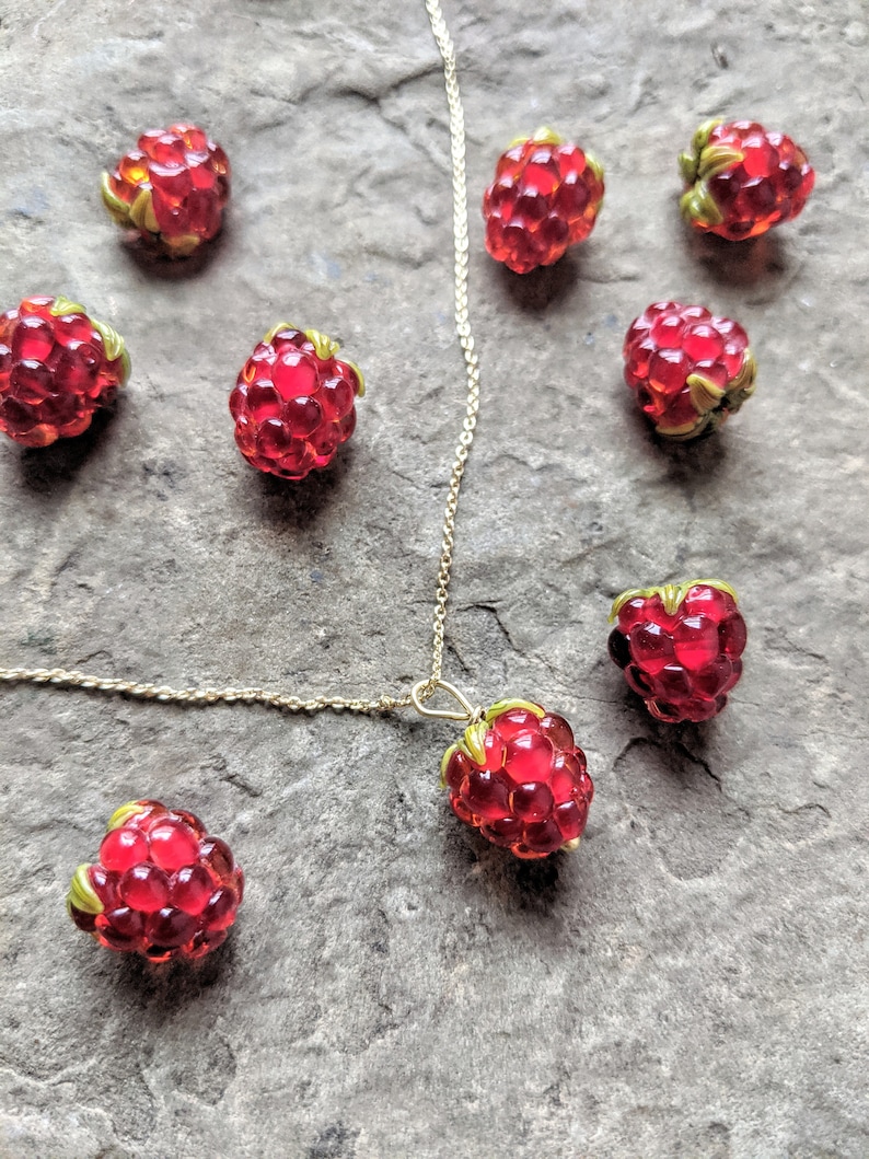 Raspberry Fruit Necklace / Fruit Jewelry / Vegan Necklace / - Etsy