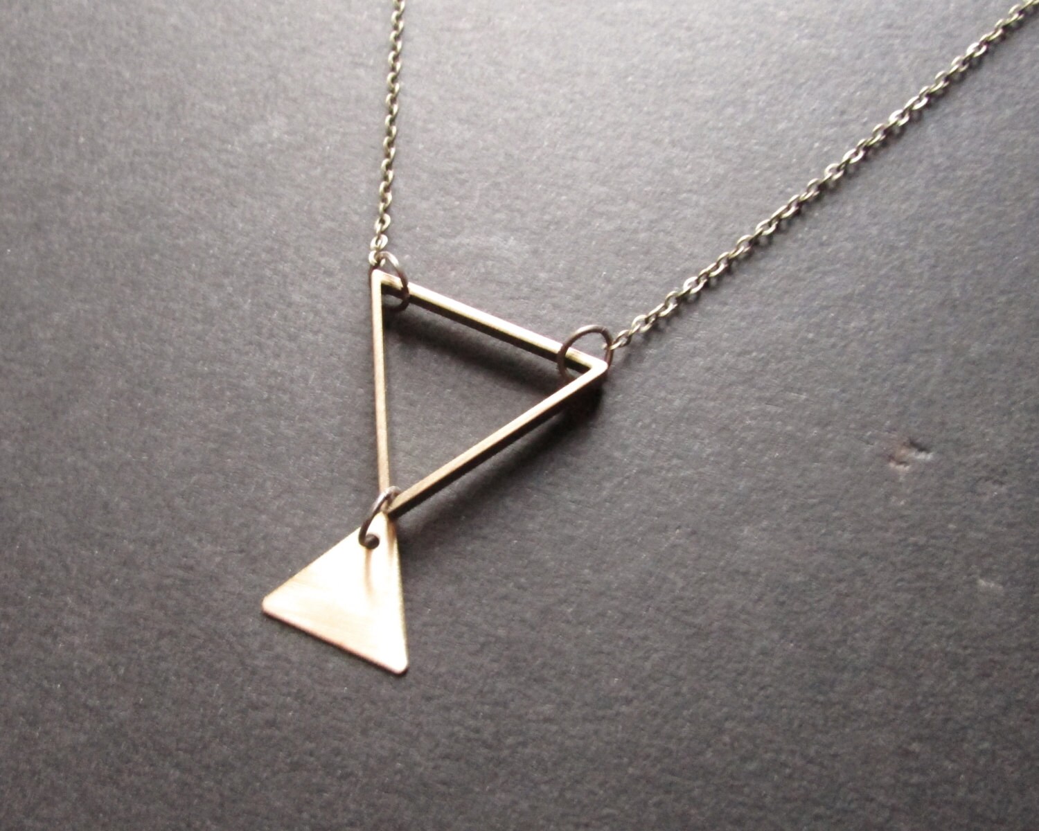 Triangle Necklace Triangles Necklace Faking It Necklace | Etsy