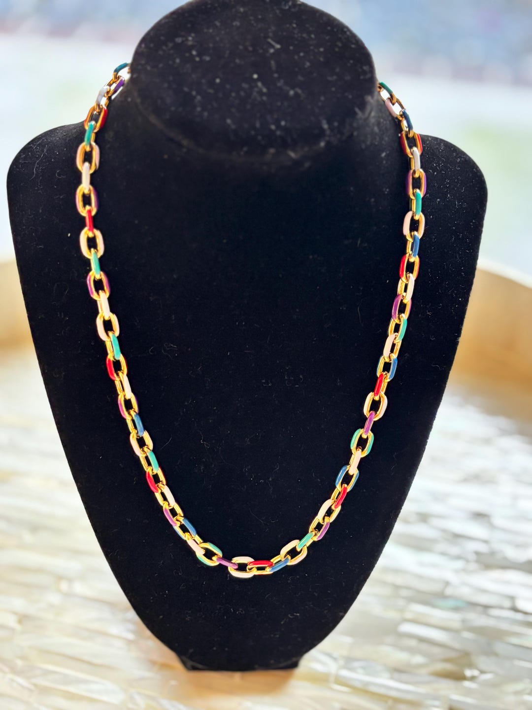 Multi Jewel Tone and Gold Enamel Necklace 20 In - Etsy