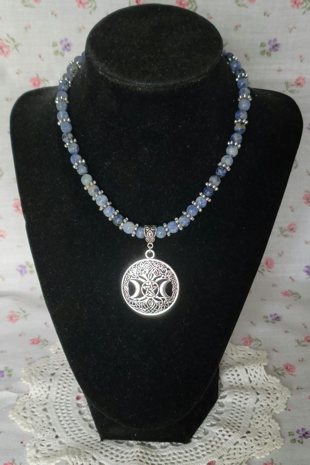 Tree of Life, Moon, Pentacle, and Gemstone Necklace - Etsy