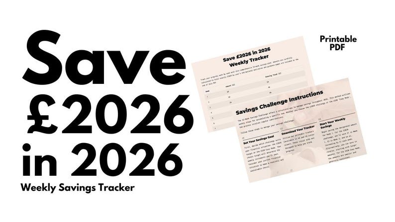 Save 2026 in 2026 Savings Challenge Printable 52 Week Money Saving ...