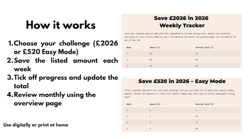 Save 2026 In 2026 Savings Challenge Printable 52 Week Money Saving