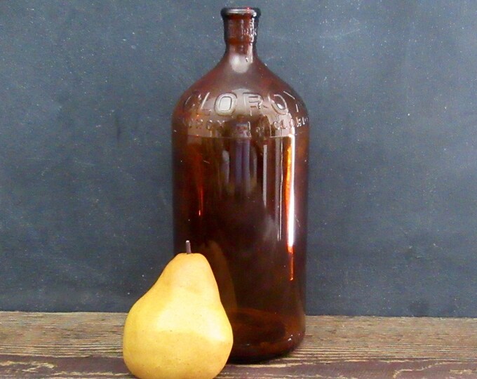 Vintage 1937 Clorox Bottle,amber Glass Clorox Bottle,clorox Bleach,old ...