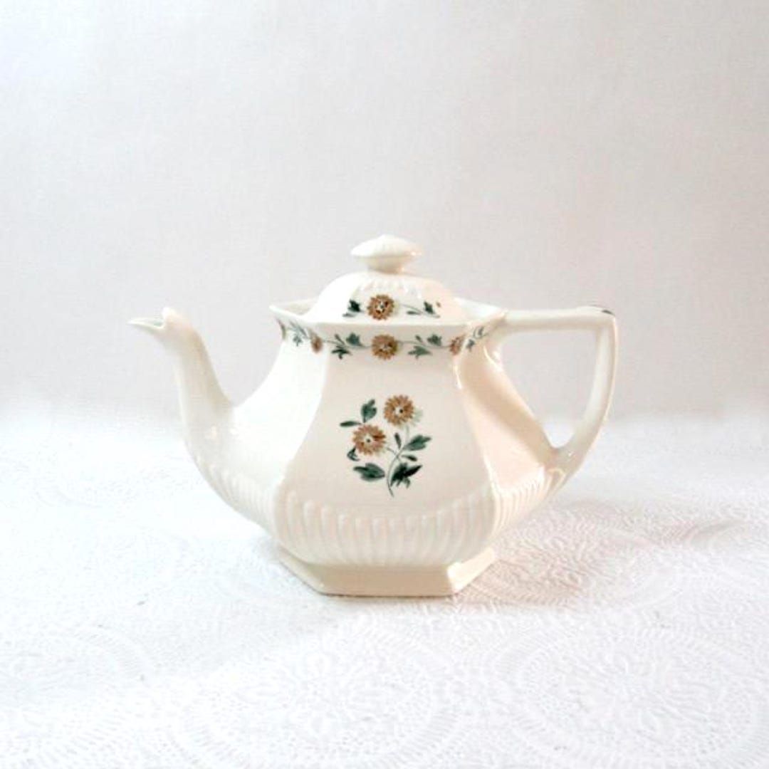 Vintage Adams Ironstone Teapot, Brendan Pattern, Hand Painted English ...