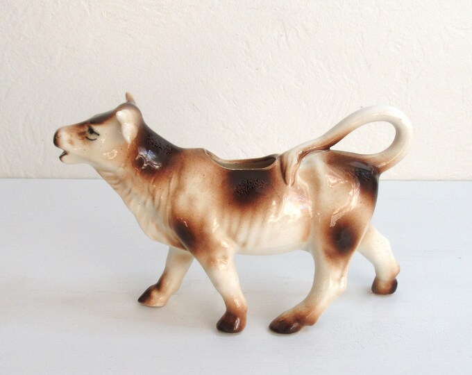 Vintage Cow Creamer, Rustic Farmhouse Cow Creamer Pitcher, Authentic ...