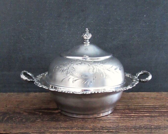 Vintage Silver Plate Domed Butter Dish,van Bergh Quadruple Plate ...