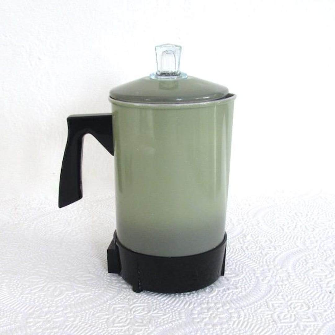 1970's 4 Cup Percolator Works Great, Avocado Green, Gift for Coffee ...