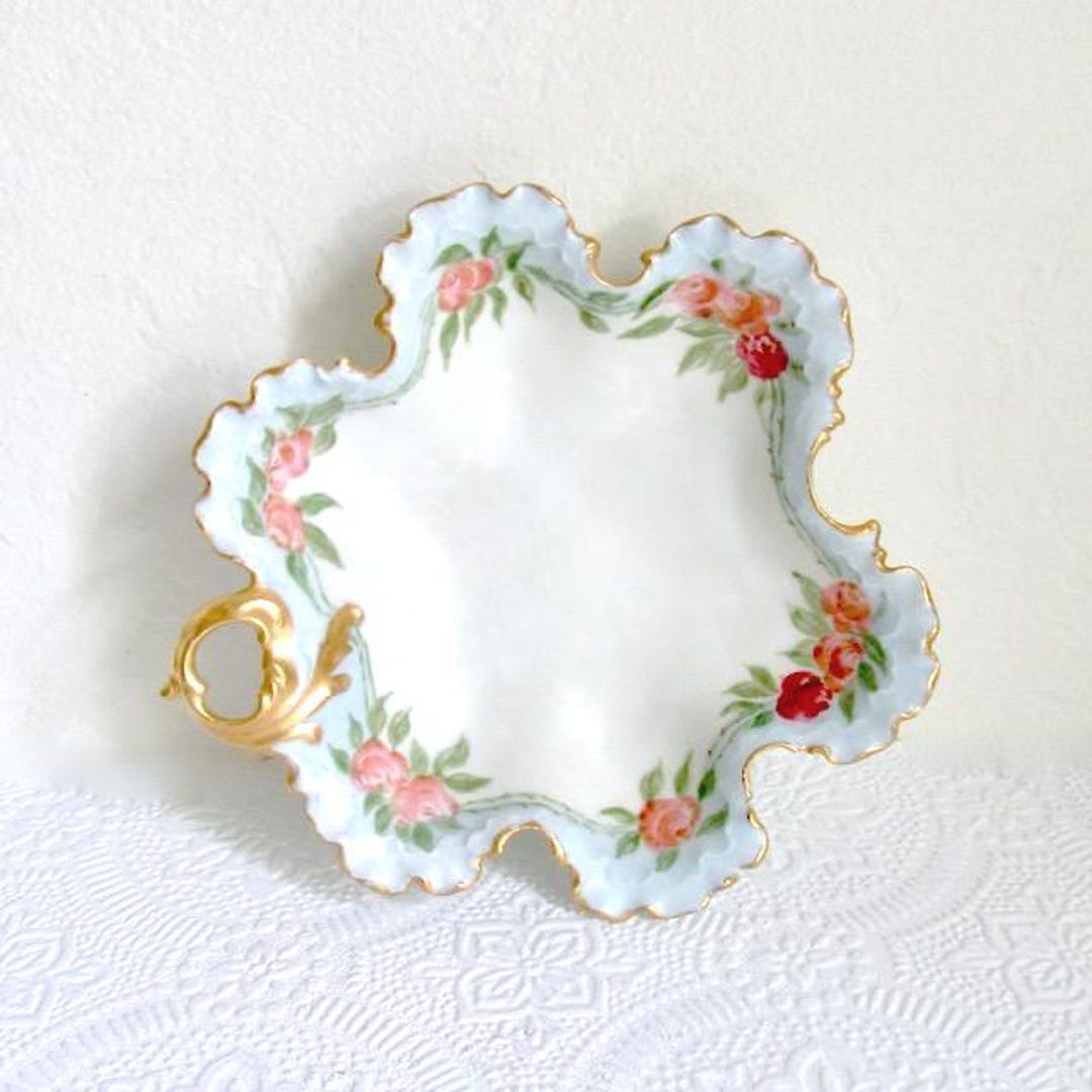 Rosenthal Bavaria Roses Dish,hand Painted Porcelain Bowl, Romantic ...