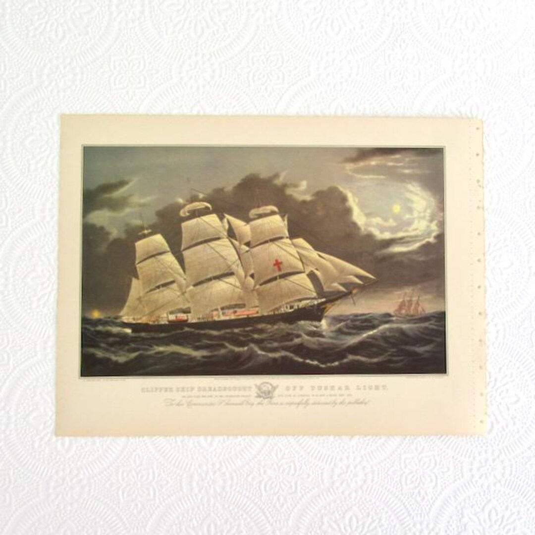 Clipper Ship Dreadnought Currier & Ives 1960's Reprint of Original ...
