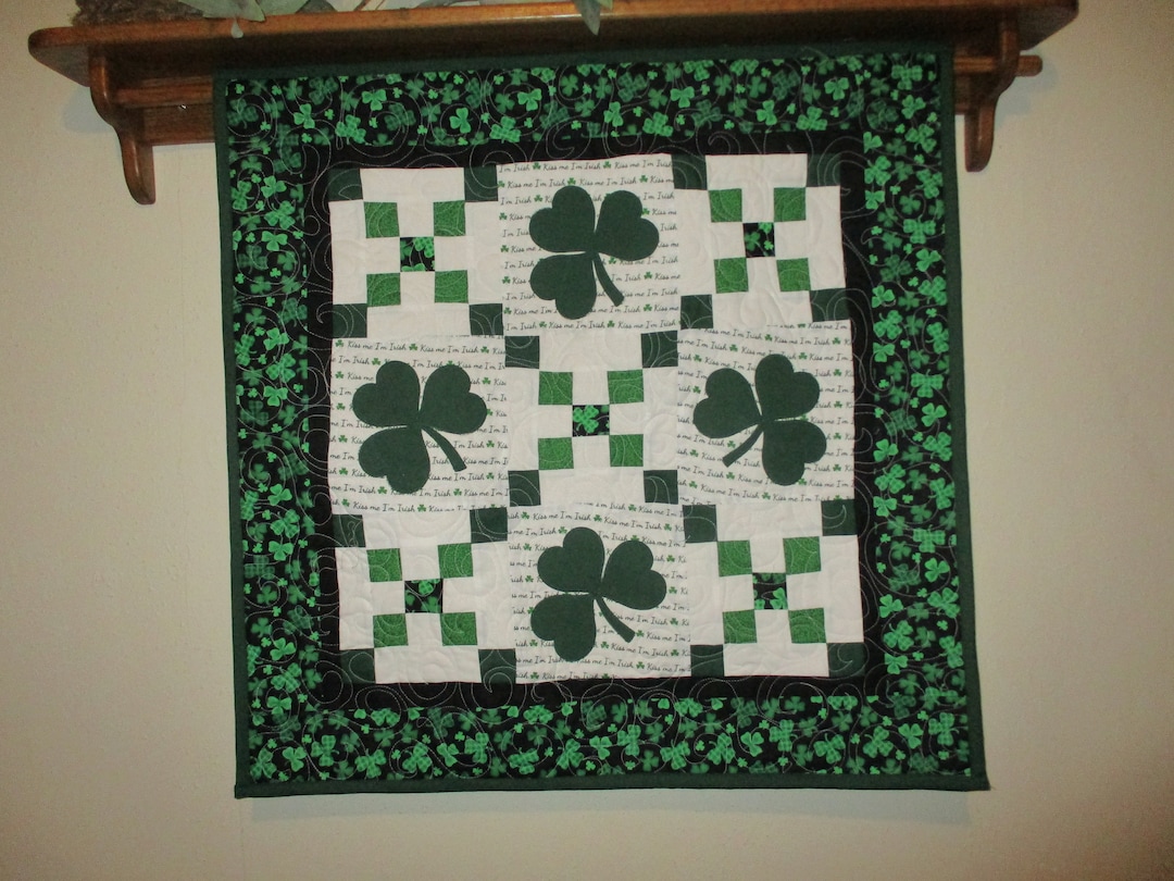 Shamrock Quilt, Irish Quilt, St. Patrick's Quilt, Green 0226-01 - Etsy