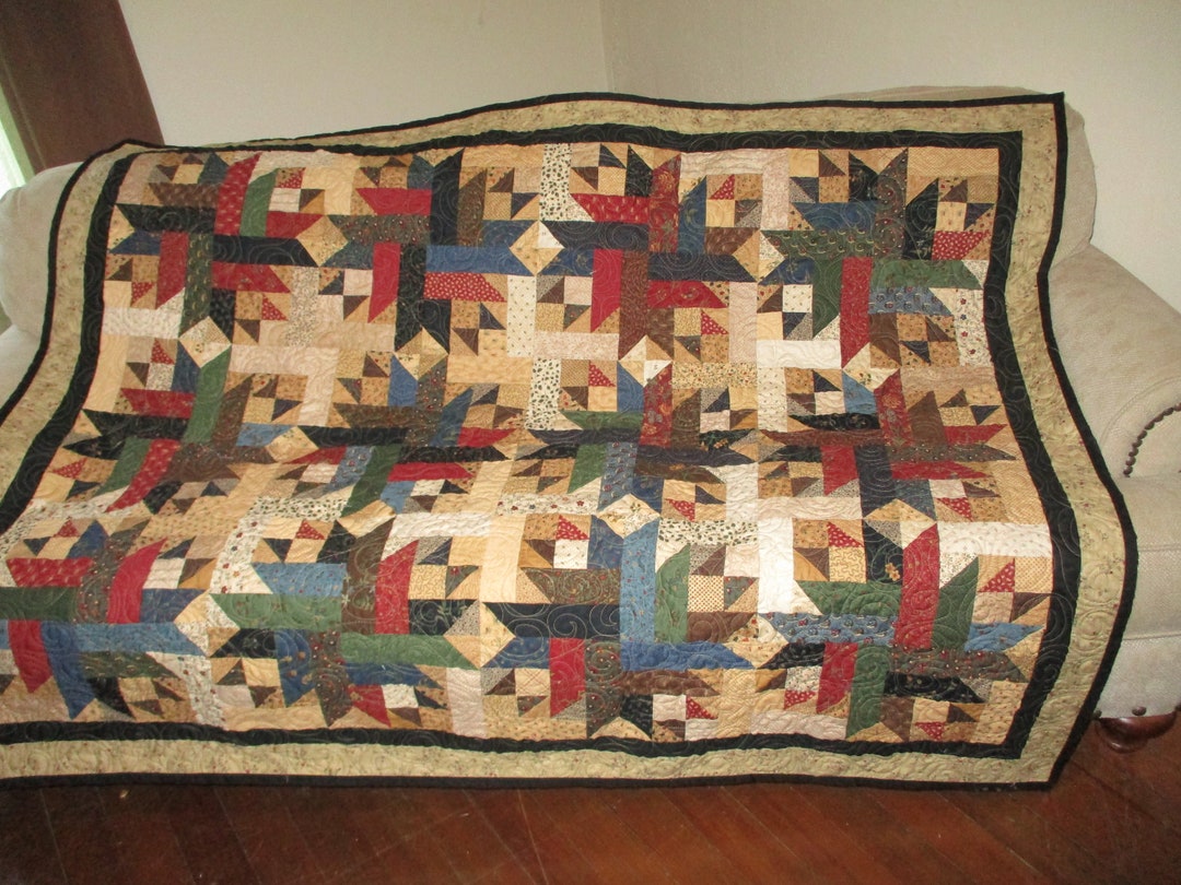 Exploding Star Quilt, Scrappy Stars Quilt 0413-01 - Etsy