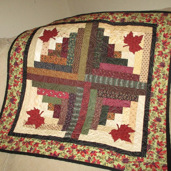 Maple Leaf Log Cabin Quilt Pattern - Etsy