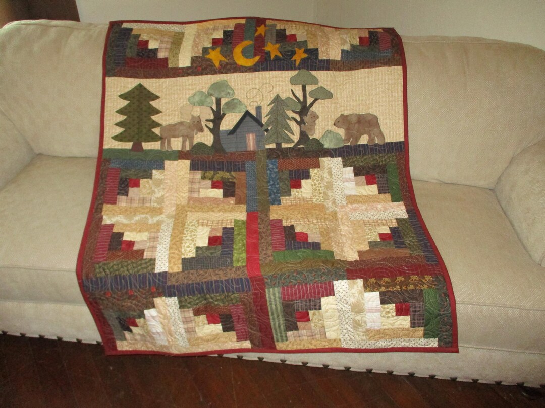 Northwoods Lap Quilt, Log Cabin Quilt, Free Shipping 1002-01 - Etsy