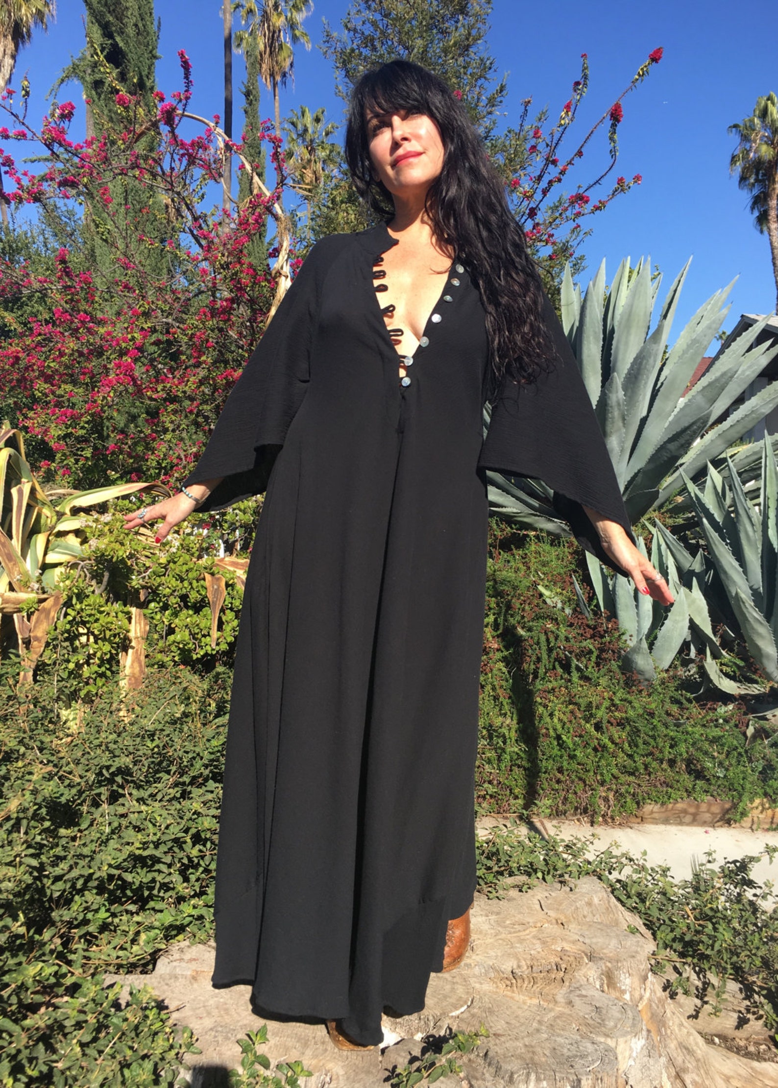 Gauze Cotton Dress// Cotton Caftan// Gauzy Summer Dress// Angel Sleeves ...
