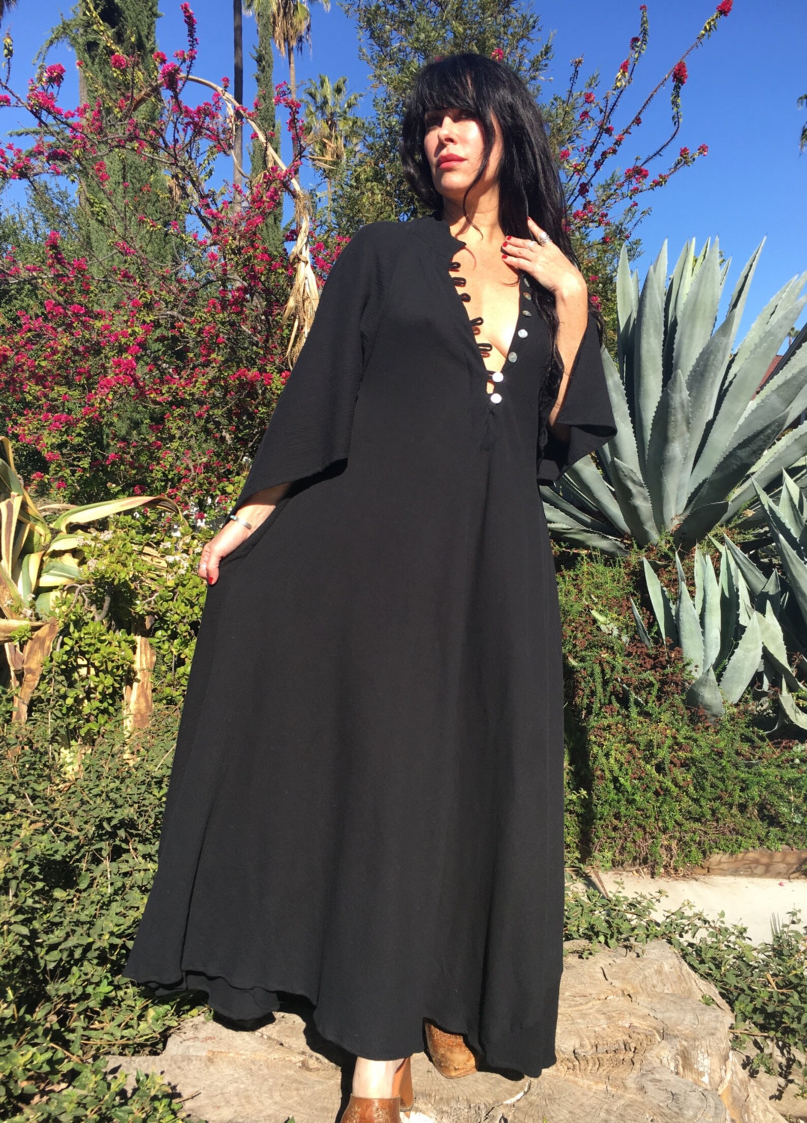 Gauze Cotton Dress// Cotton Caftan// Gauzy Summer Dress// Angel Sleeves ...