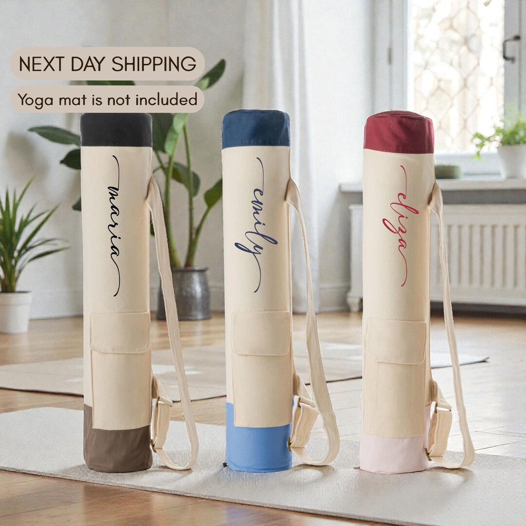 Personalized Pilates Mat Bag, Yoga Studio Carrier Tote, Meditation ...