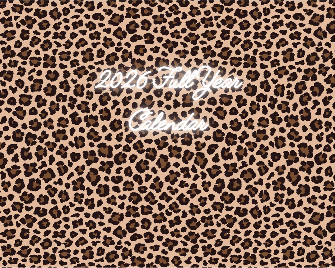2026 Cheetah Print Full Year Calendar - Etsy