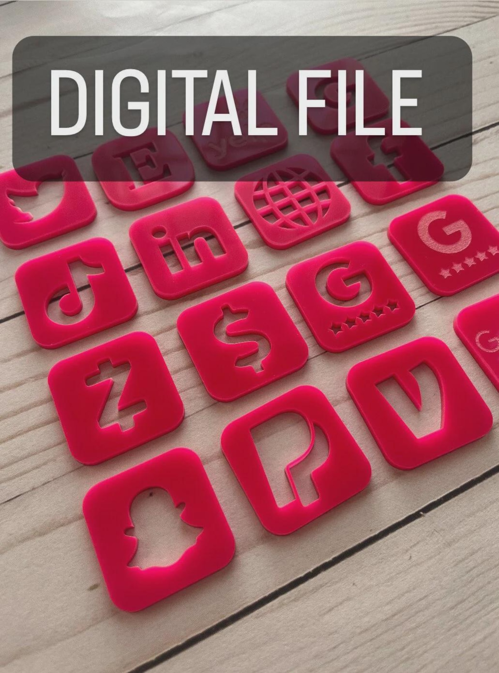 DIGITAL SVG FILE , Social Media , Qr Code Frame , Laser Glowforge - Etsy