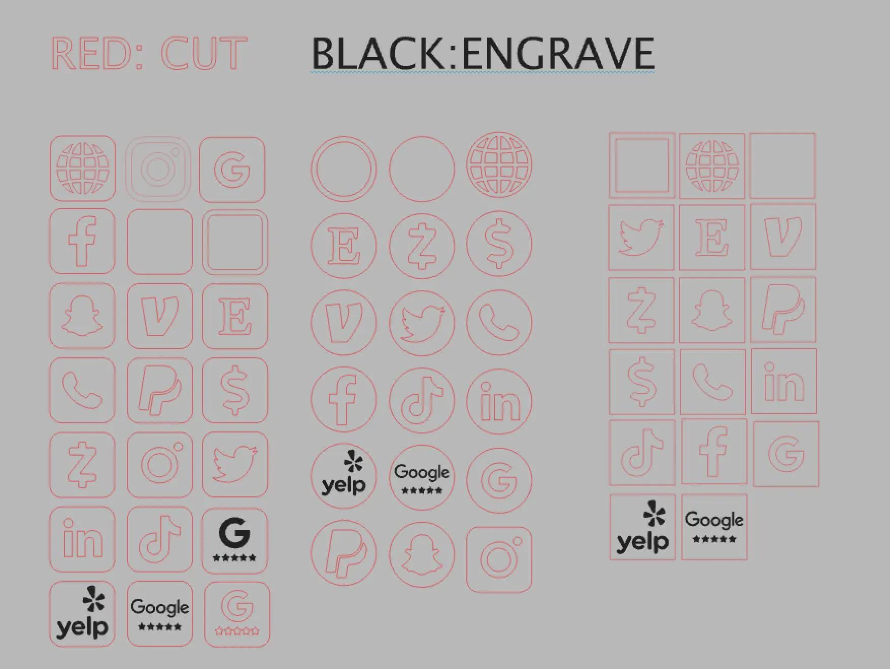 DIGITAL SVG FILE , Social Media , Qr Code Frame , Laser Glowforge - Etsy