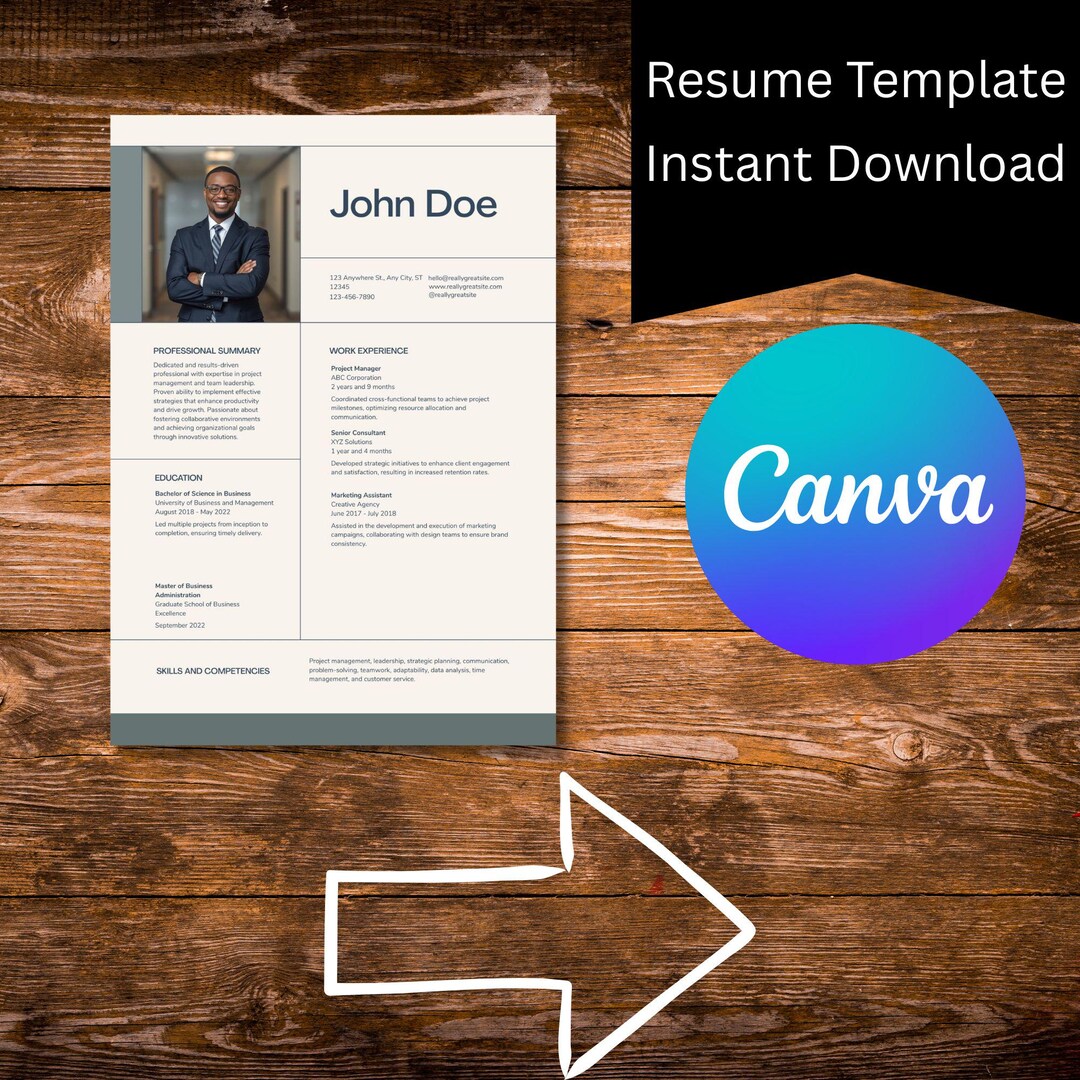 Canva Resume Template | Professional Resume Design | Modern Editable ...