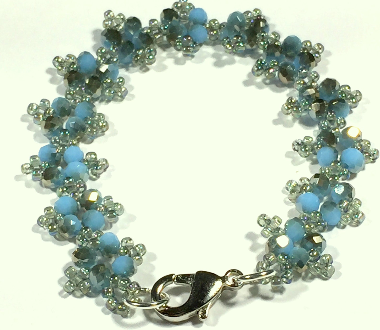 Right Hand Version Winter Blue Bracelet-beginner Right Angle Weave ...