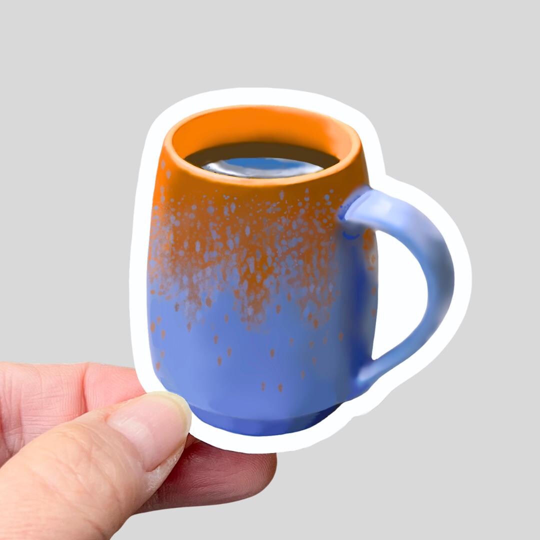 Waterproof Pottery Mug of Coffee Sticker, Caffeine, Coffee Lover ...