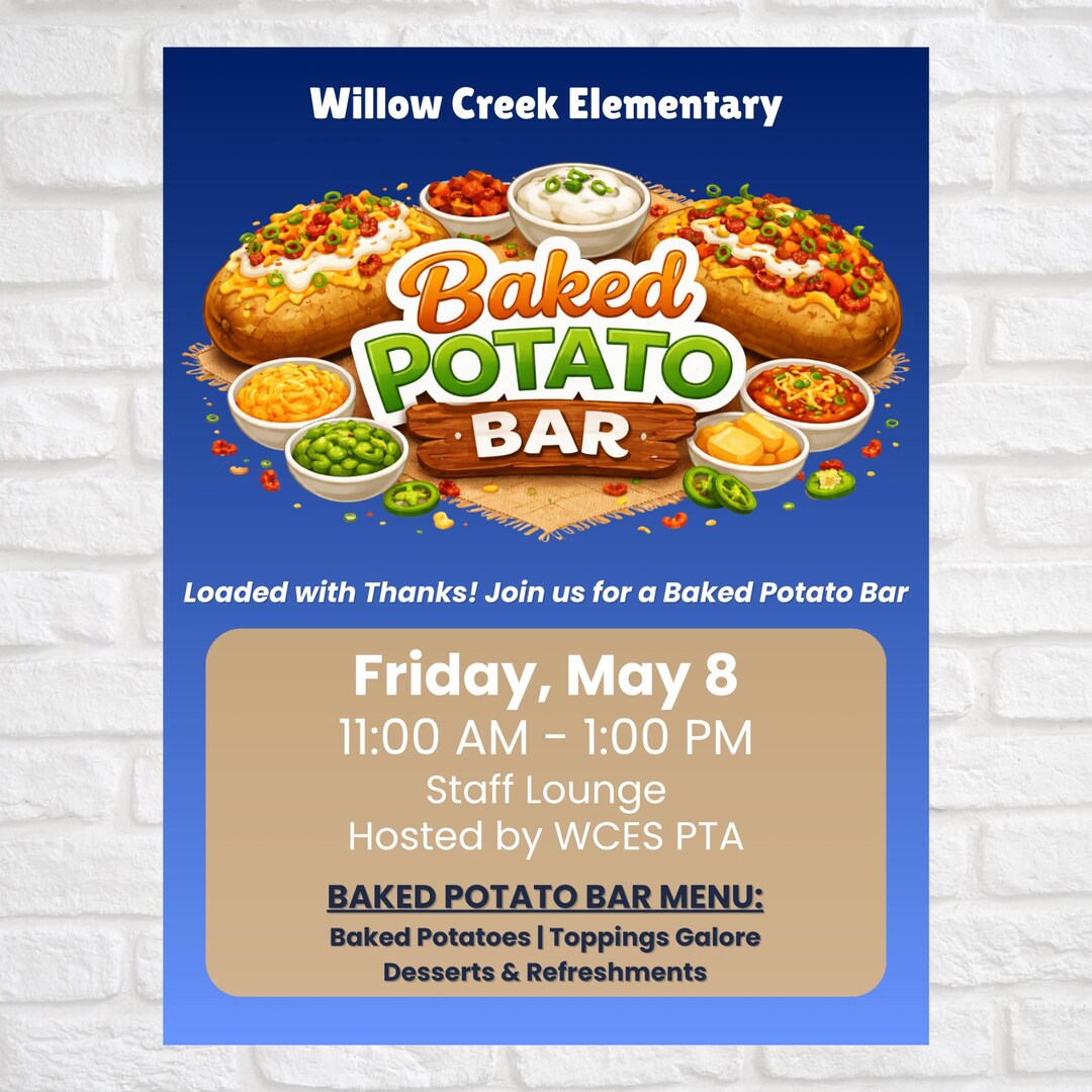 Baked Potato Bar Flyer Template | Staff Appreciation Lunch Poster ...