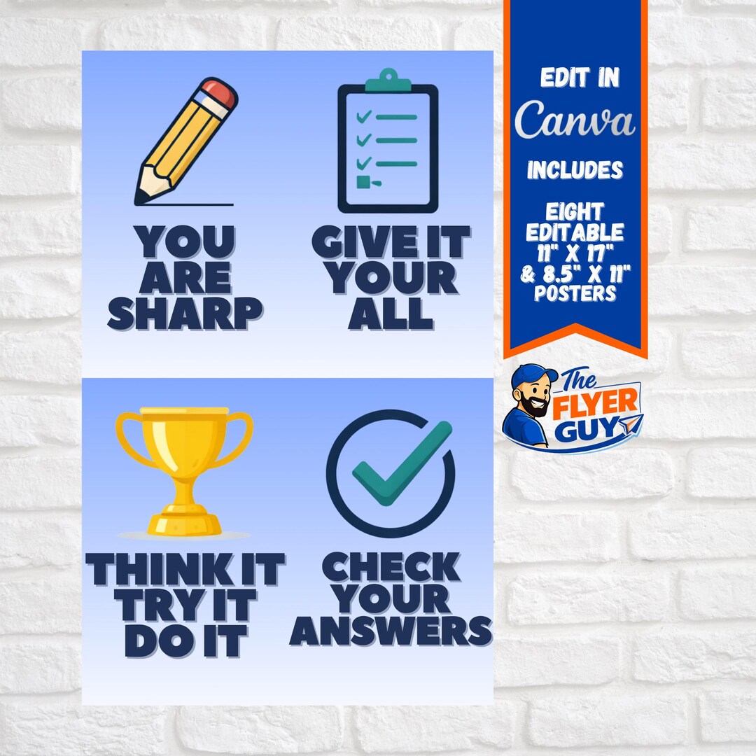 Testing Week Posters Editable in Canva | Motivational Exam Posters ...
