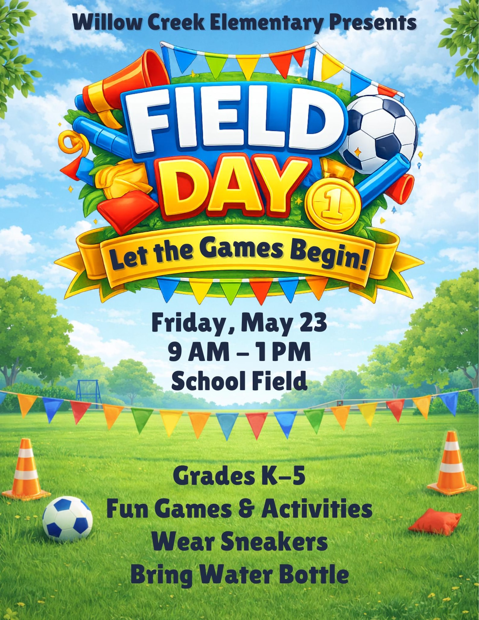Field Day Flyer Template | Editable Canva School Field Day Poster | PTA ...