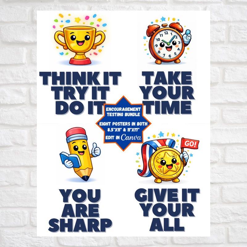 Testing Posters Encouragement - Etsy